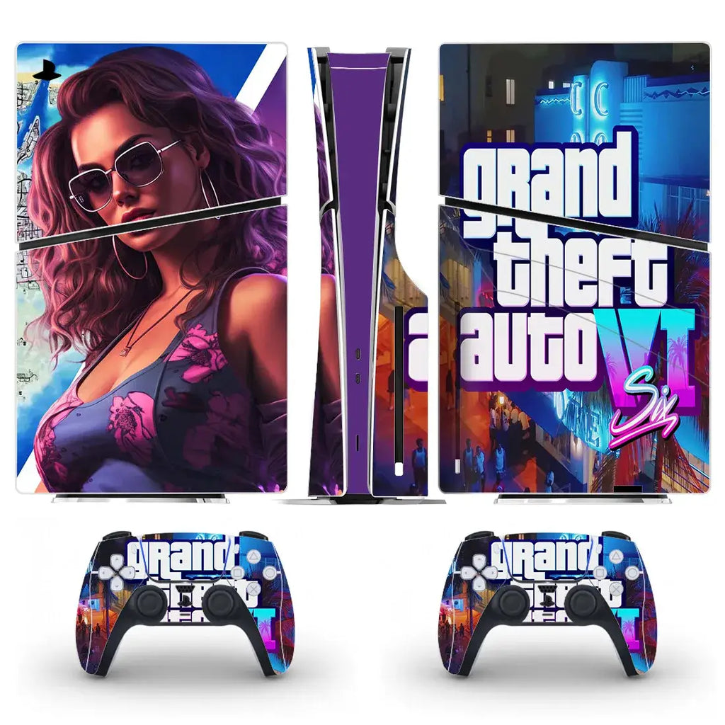 Autocollant PS5 Slim Disc GTA 6 design exclusif– Enjouet