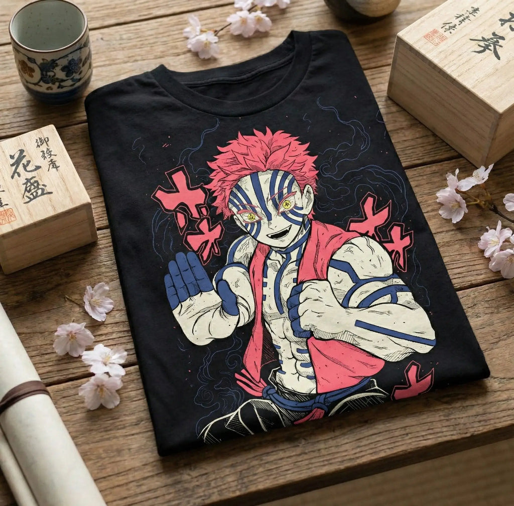 T-shirt Demon Slayer Akaza Kimetsu no Yaiba– Enjouet